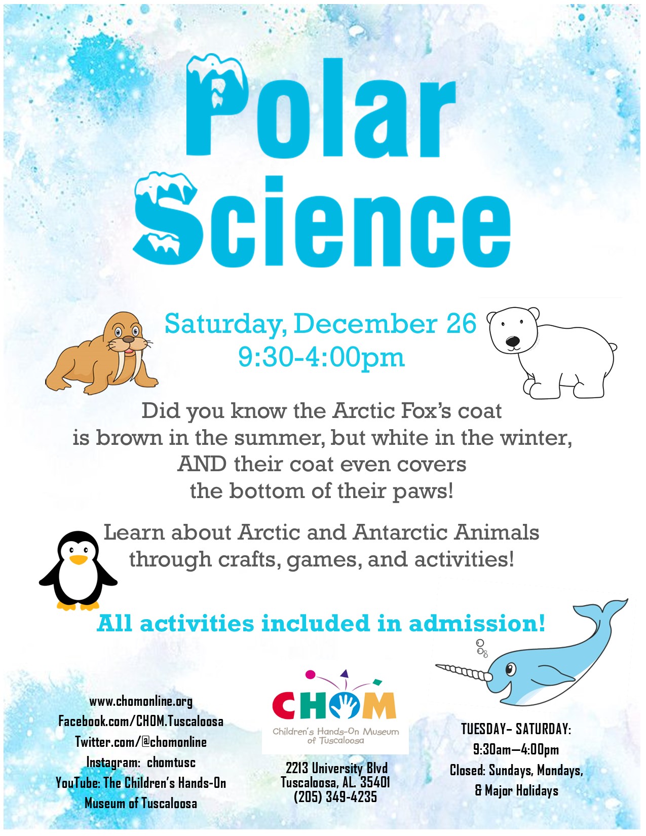 Polar Science at CHOM! - Tuscaloosa - Alabama.Travel